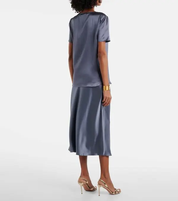 Max Mara Dida Silk Top - Blue