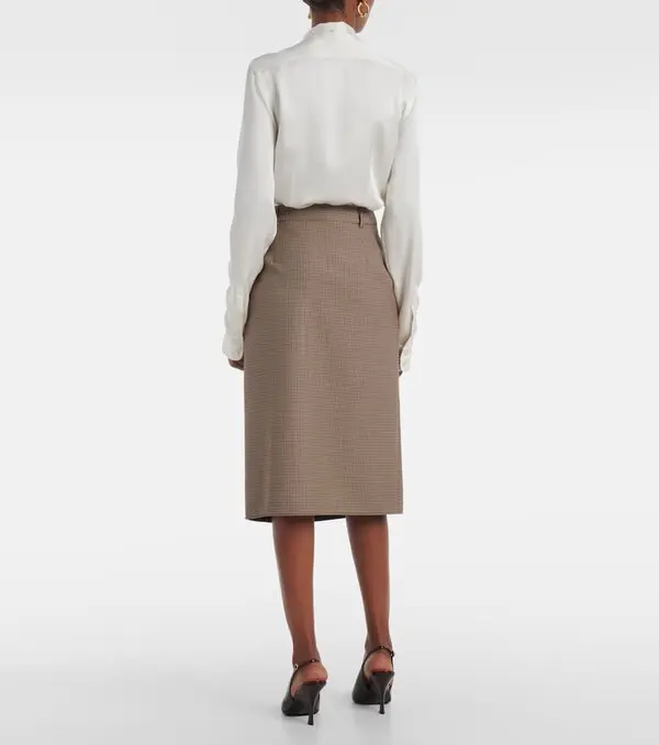 Stella McCartney Houndstooth Wool Pencil Skirt