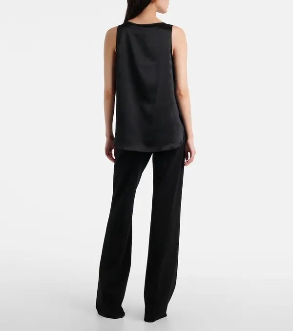 Max Mara Filly Silk Tank Top - Black