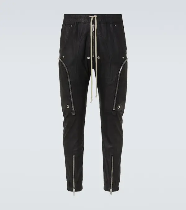 Rick Owens Bauhaus Leather Cargo Pants - Black
