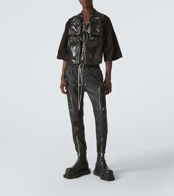 Rick Owens Bauhaus Leather Cargo Pants - Black