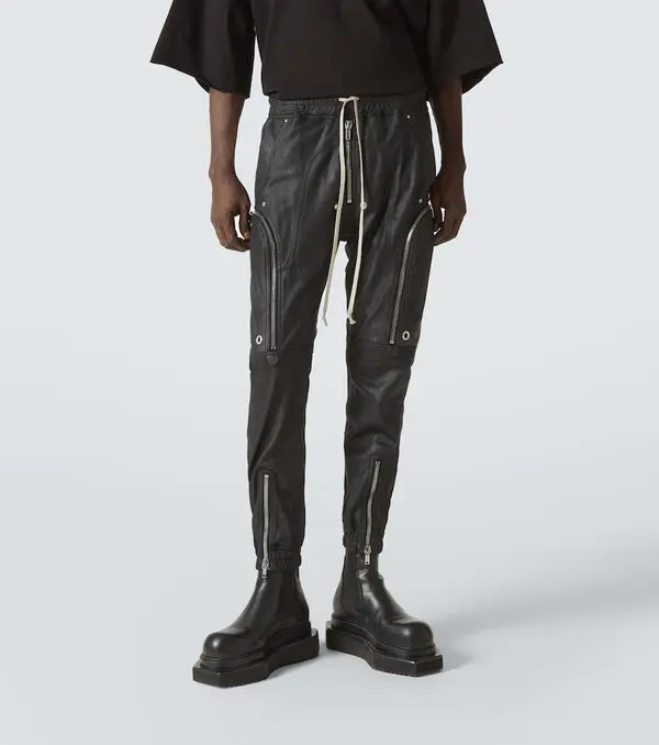 Rick Owens Bauhaus Leather Cargo Pants - Black