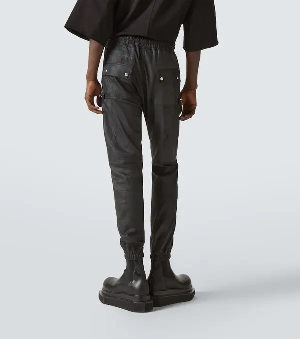Rick Owens Bauhaus Leather Cargo Pants - Black
