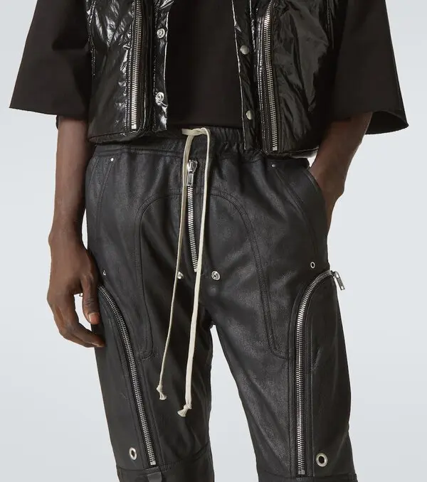 Rick Owens Bauhaus Leather Cargo Pants - Black