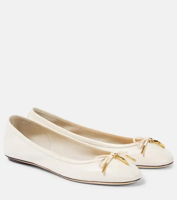 Chloé Iris Leather Ballet Flats - White