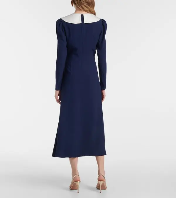 Alessandra Rich Envers Bow-detail Midi Dress - Blue