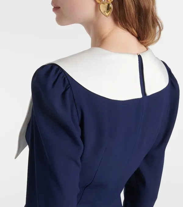 Alessandra Rich Envers Bow-detail Midi Dress - Blue