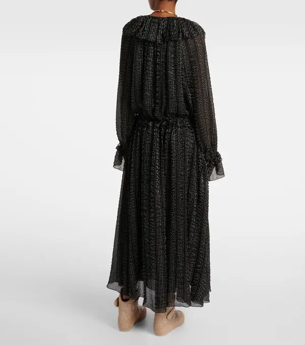 Chloé Ruffled Gathered Silk-blend Gown