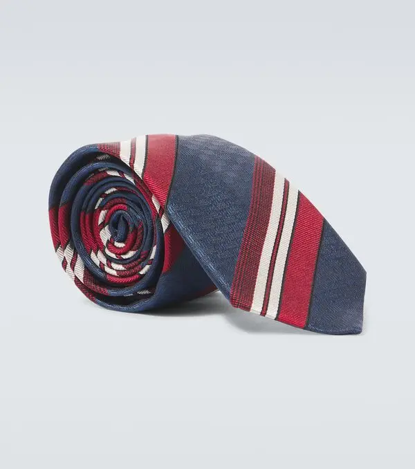 Valentino Garavani Striped Silk Jacquard Neck Tie - Multicoloured