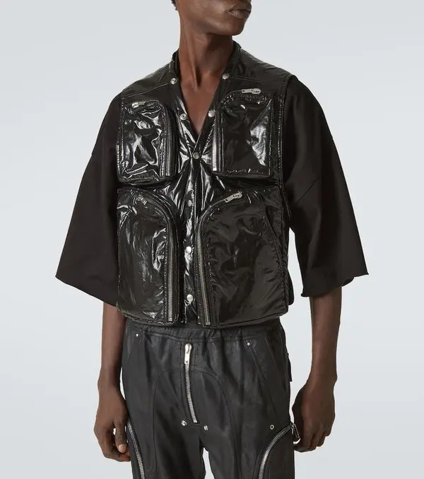 Rick Owens Cotton Cargo Vest - Black