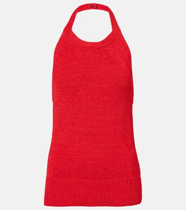 Proenza Schouler Leona Knitted Halterneck Top - Red