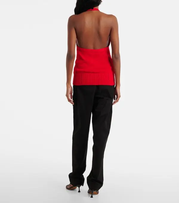 Proenza Schouler Leona Knitted Halterneck Top - Red