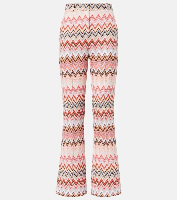 Missoni Zigzag Cotton-blend Straight Pants - Neutrals