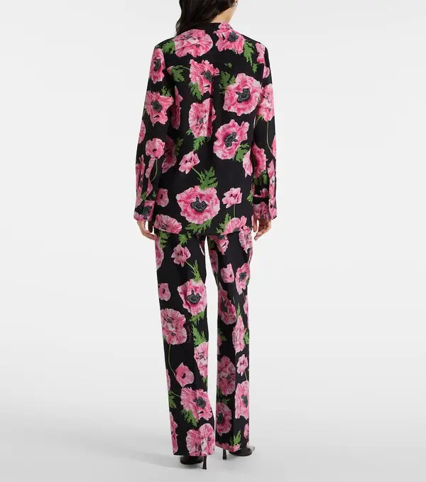 Stella McCartney Poppy Floral-print Silk Shirt - Black