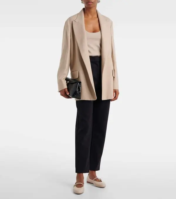 Max Mara Leather Ballet Flats - Grey