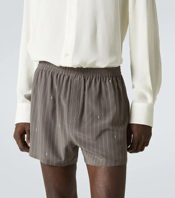 Saint Laurent Silk Boxer Briefs - Grey