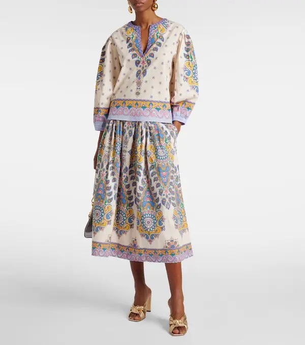 Etro Paisley Printed Midi Skirt