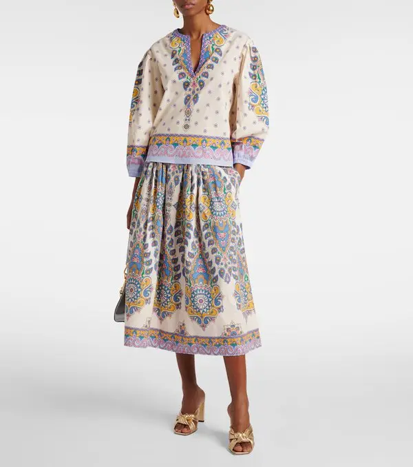 Etro Paisley Printed Midi Skirt - Multicoloured