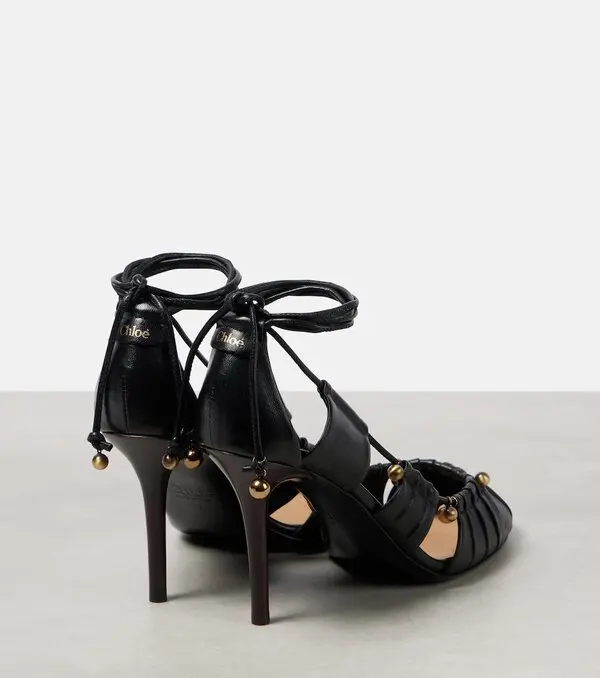Chloé Luna Lace-up Leather Pumps
