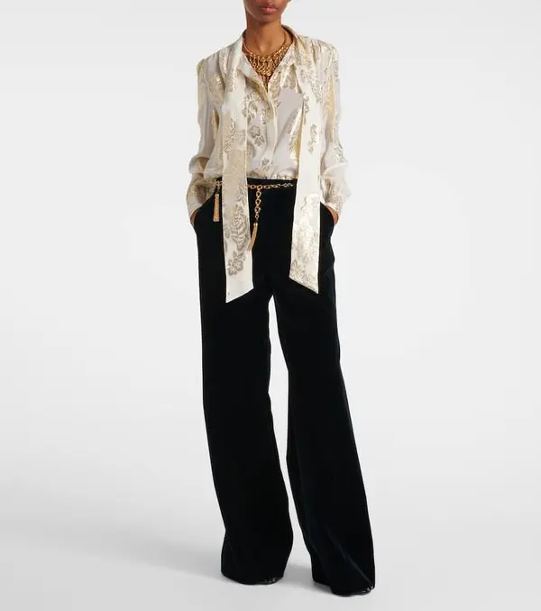 Chloé Cotton Velvet Flared Pants