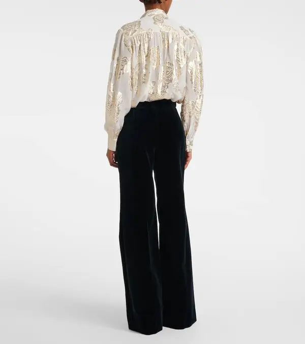 Chloé Cotton Velvet Flared Pants