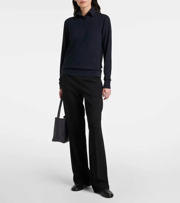 THE ROW Dina Wool-blend Straight Pants