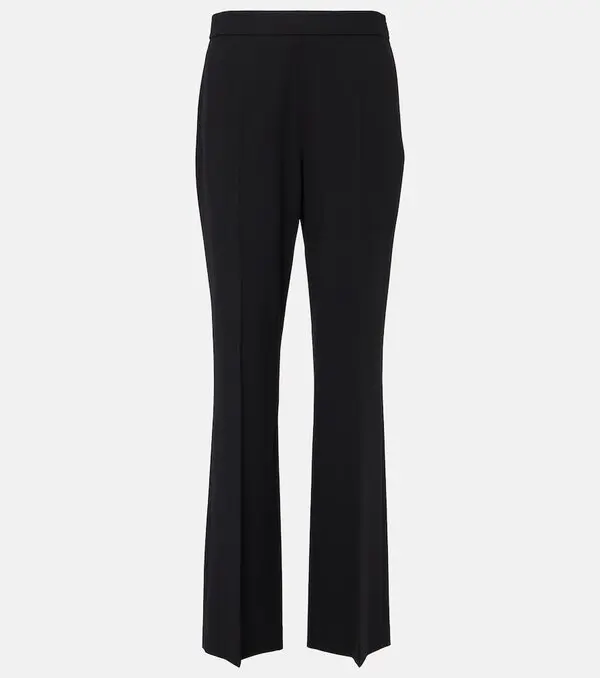 THE ROW Dina Wool-blend Straight Pants - Black