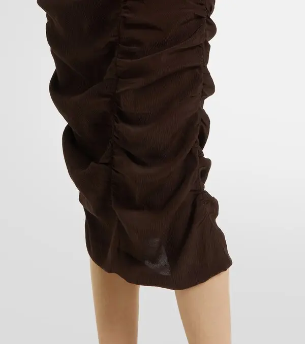 Magda Butrym Puff Sleeve Silk Midi Dress
