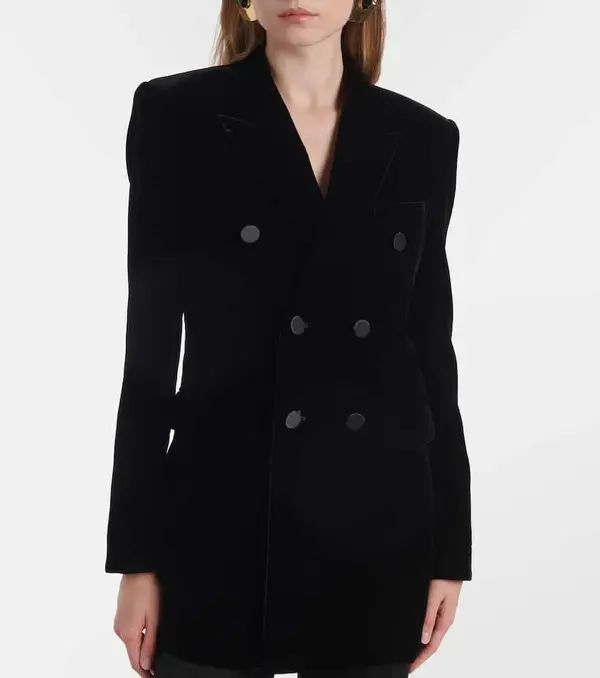 Saint Laurent Double-breasted Velvet Blazer