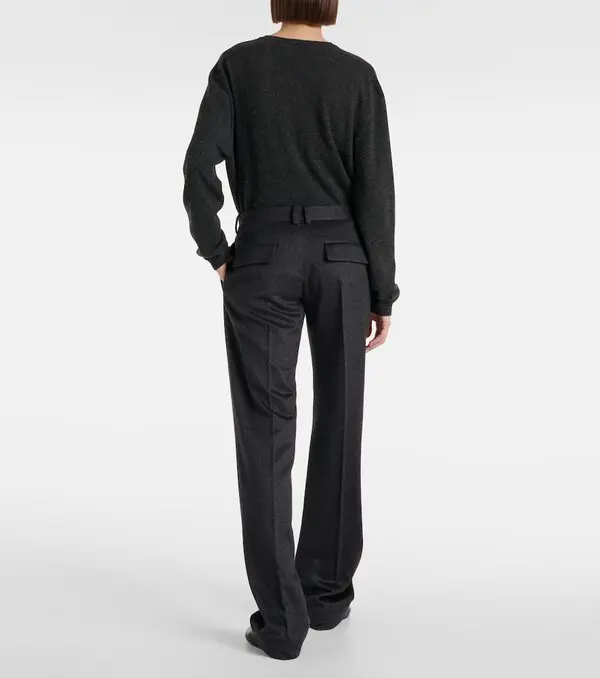 THE ROW Selvie Straight Leg Cashmere Pants