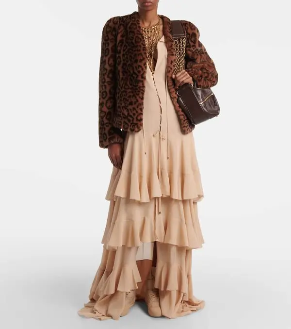 Chloé Leopard-print Faux Fur Jacket