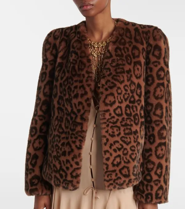 Chloé Leopard-print Faux Fur Jacket