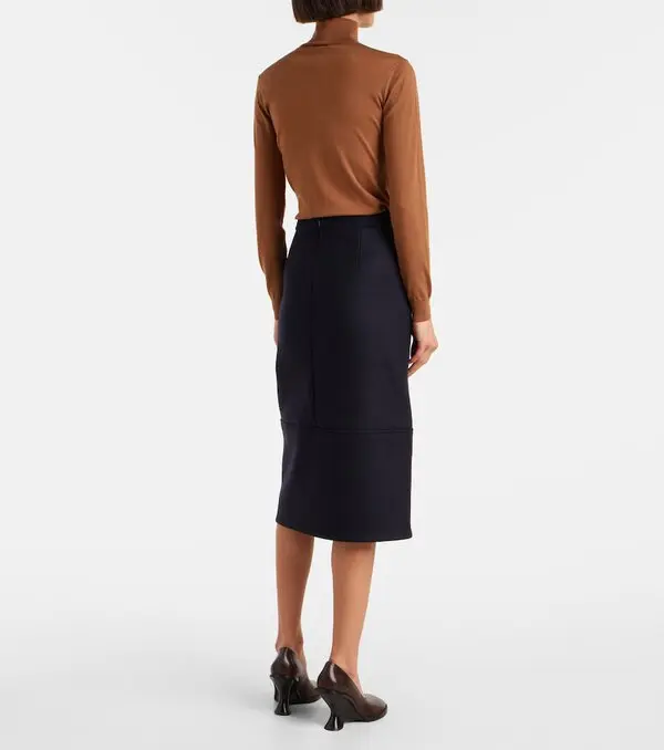 Plan C Sequined Wool-blend Midi Skirt