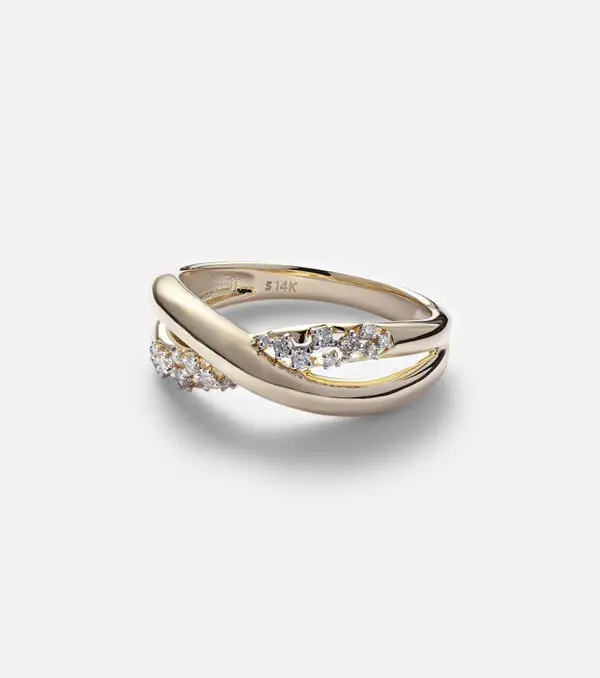 STONE AND STRAND Glitterati Kiss Diamond Ring - Gold