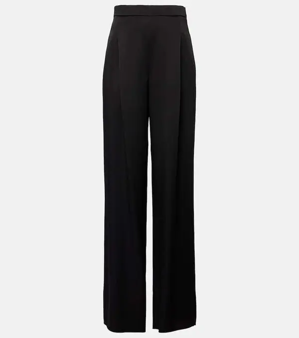 Max Mara Ieti Wide-leg Satin Pants - Black