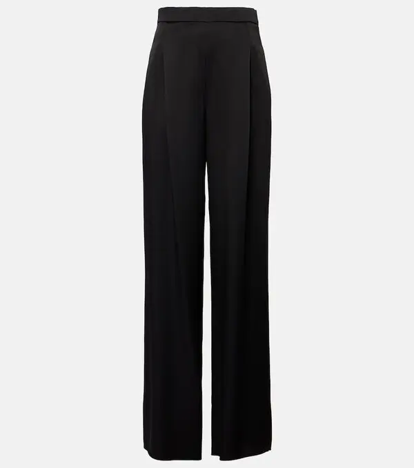 Max Mara Ieti Wide-leg Satin Pants - Black