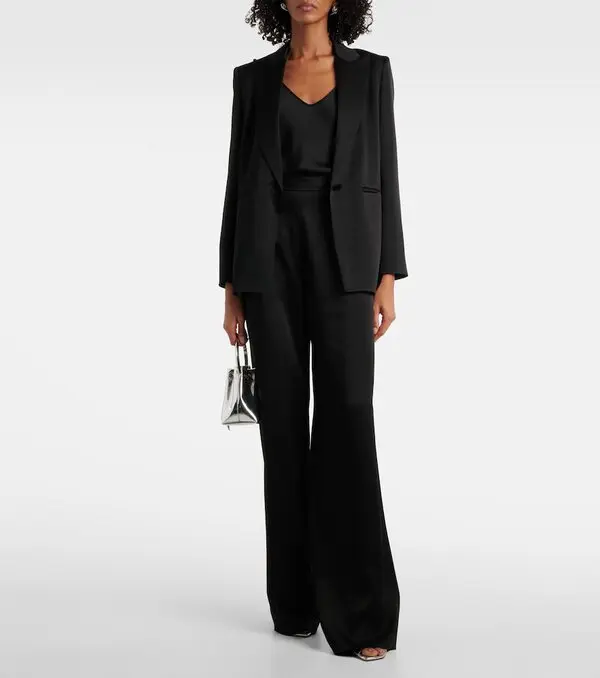 Max Mara Ieti Wide-leg Satin Pants - Black