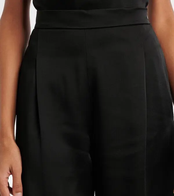 Max Mara Ieti Wide-leg Satin Pants - Black