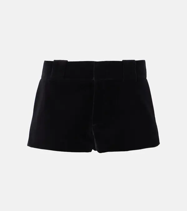 Chloé Cotton Velvet Shorts - Black