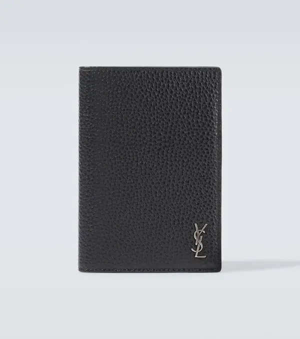 Saint Laurent Leather Passport Holder - Black