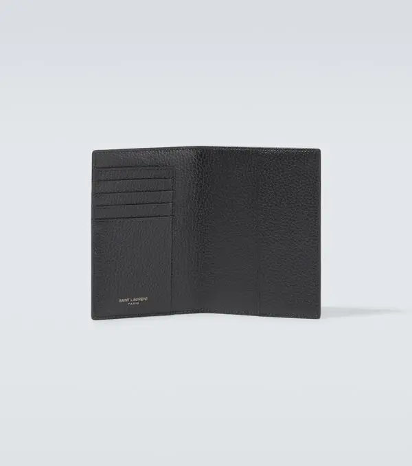 Saint Laurent Leather Passport Holder - Black