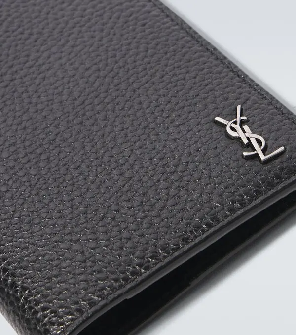 Saint Laurent Leather Passport Holder - Black