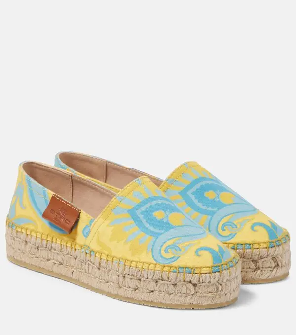 Etro Printed Espadrilles - Yellow