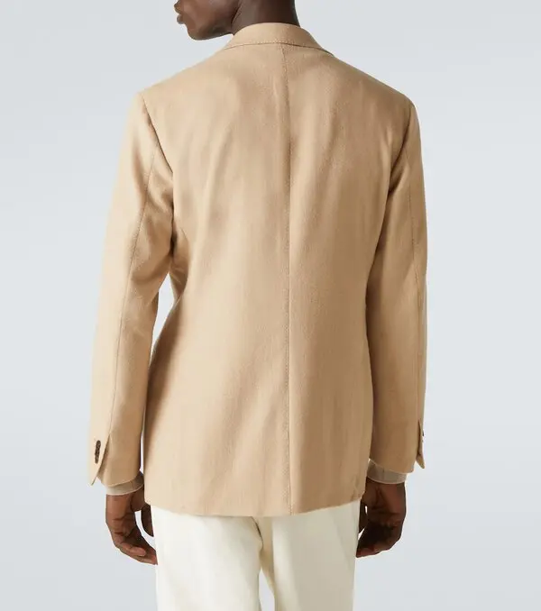 SAMAN AMEL Camel Hair Suit Jacket - Beige