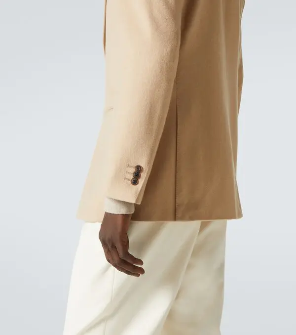 SAMAN AMEL Camel Hair Suit Jacket - Beige