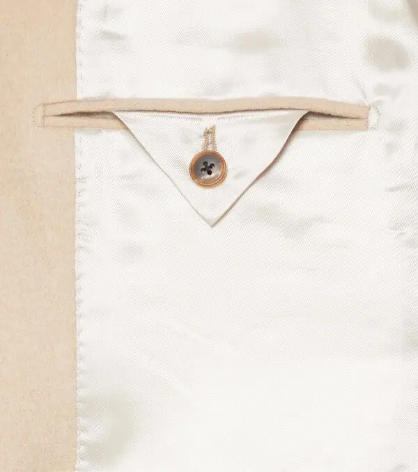 SAMAN AMEL Camel Hair Suit Jacket - Beige