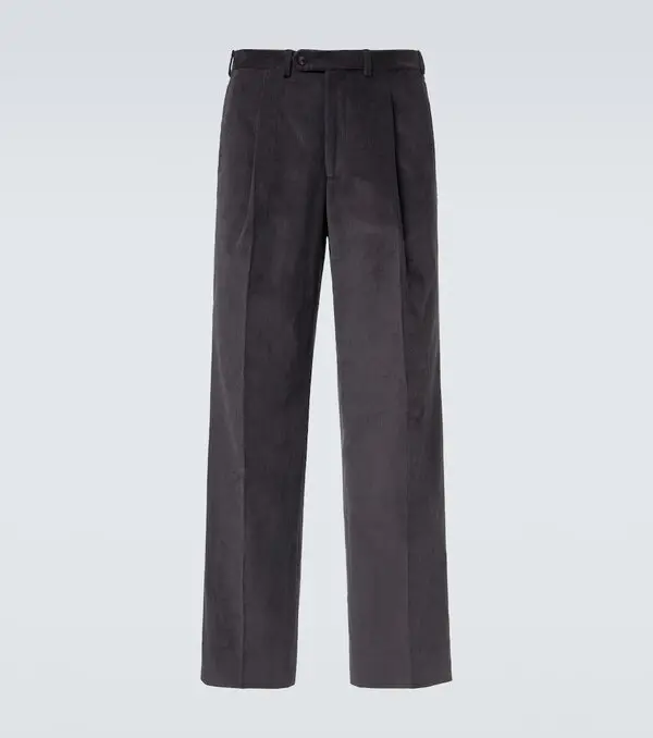 SAMAN AMEL Cotton Corduroy Wide-leg Pants - Grey