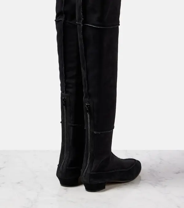 THE ROW Awar Cuissarde 25 Suede Over-the-knee Boots - Black