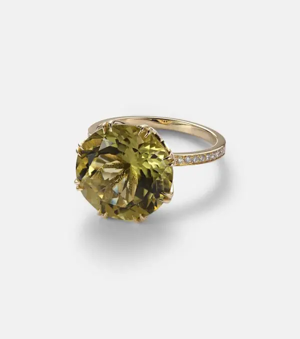 Ileana Makri 18kt Yellow Ring With Topaz And Diamonds - Gold