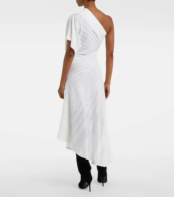 AlaA Asymmetrical Knitted Dress - White | Editorialist